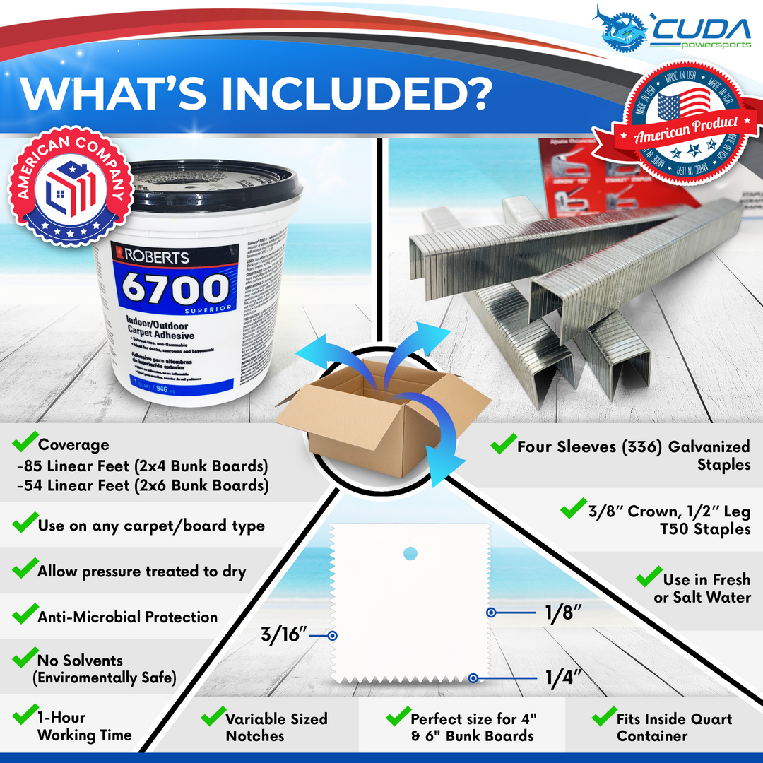 9" Wide Black Bunk Carpet – 'Cuda Powersports